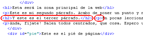 Insertar títulos con h1, h2, etc en tus páginas web